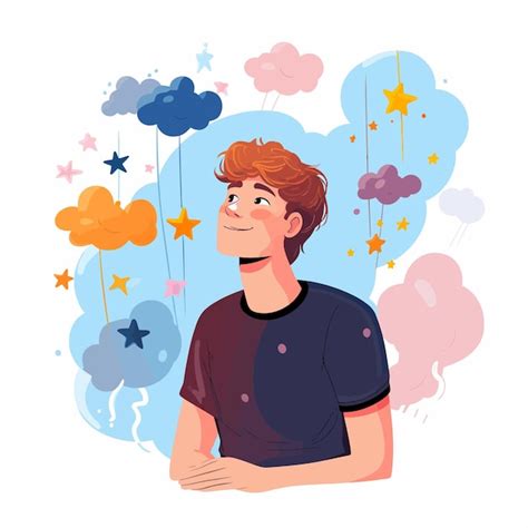 Premium Vector Caucasian Male Teen Dreaming Of Diffrent Gender
