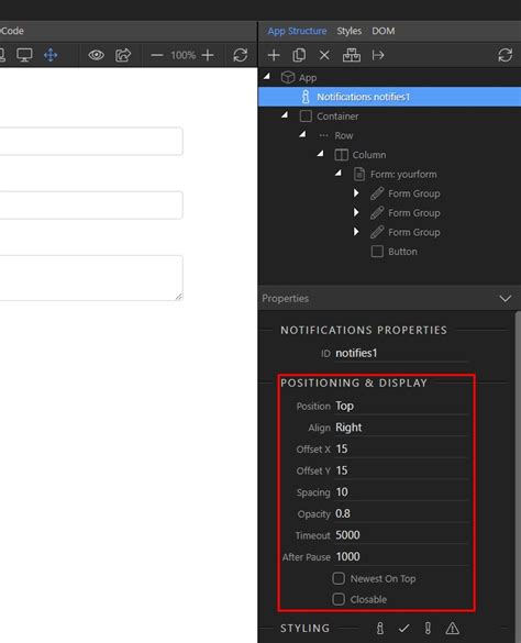 Wappler Documentation Notifications Adding And General