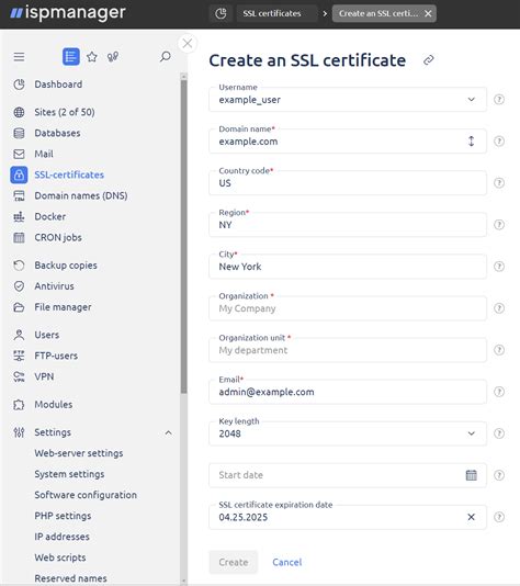 Ispmanager 6 Lite Pro Host Documentation Ssl Certificate Types In Ispmanager