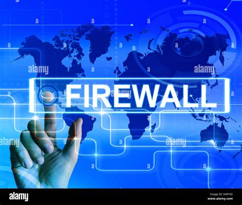Firewall Map Displays Internet Safety Security And Protection Stock Photo Alamy