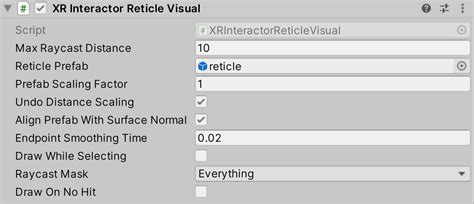 Xr Interactor Reticle Visual Xr Interaction Toolkit 254