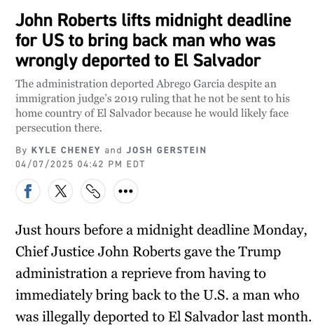 This Innocent Sits In A Salvadorian Gulag While Roberts Needs More Time To Mull His Illegal