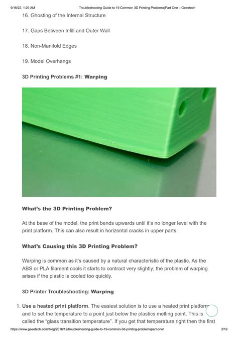 solution troubleshooting guide to 19 common 3d printing problems part