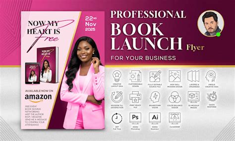 Design Professional Book Launch Release Signing Amazon Bookmark