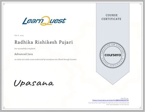 Java Advancedjava Coursera Learnquest Learning Coding Careergrowth Radhika Pujari