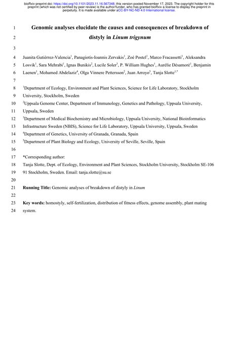 Pdf Genomic Analyses Elucidate The Causes And Consequences Of