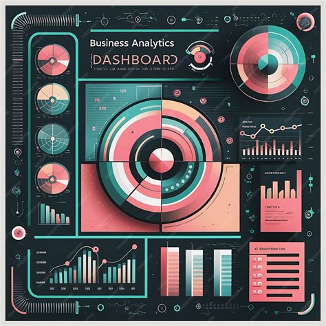 Dynamic Data Visualization A Conceptual Business Analytics Dashboard Illustration Premium Ai
