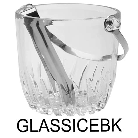 Glass Ice Bucket With Metal Tong And Handle R And B Import