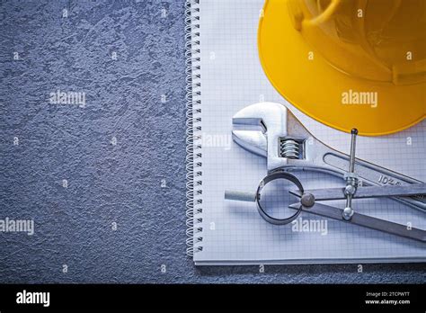 Laptop Building Helmet Compasses Adjustable Spanner Construction