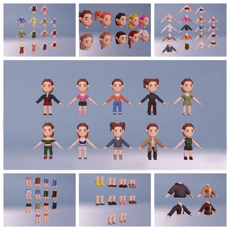 Low Poly Modular Character Assets Complete Pack By Lunaria Assets