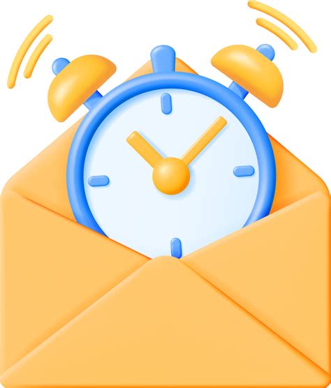 3d Mail Envelope With Clock Notification Message 35712294 Png
