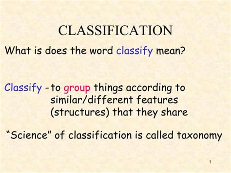 Classification System Ppt