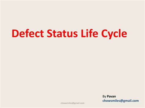 Defect Life Cycle And Defect Status Life Cycle PPTX