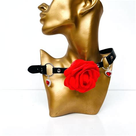 Red Rose Bdsm Ball Gag Red Mouth Gag Bdsm Gag Ball Gag Etsy Australia