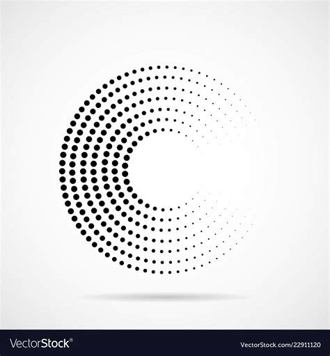 Abstract Dotted Circles Dots In Circular Form Vector Image