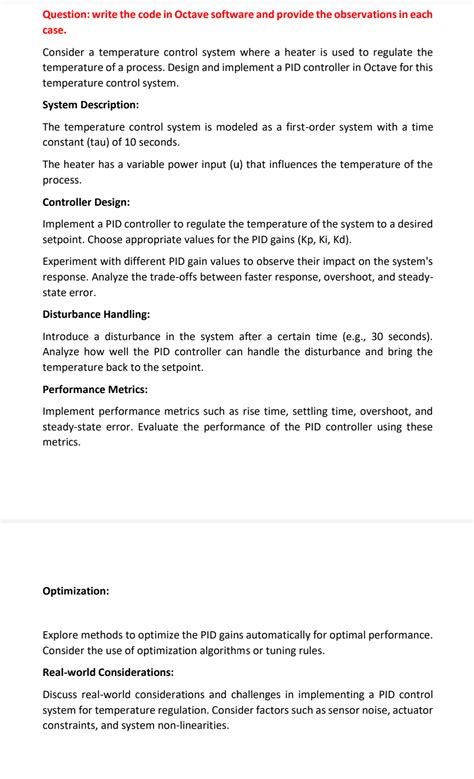 Question Write The Code In Octave Software And