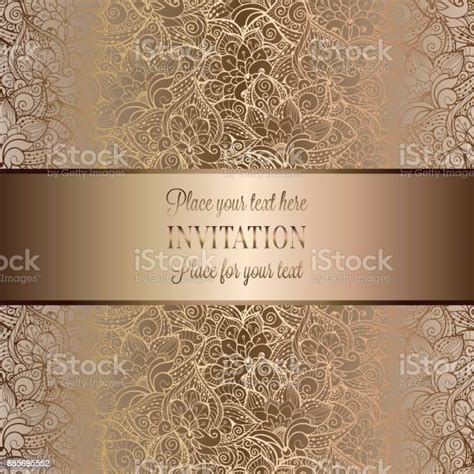 빈티지 바로크 웨딩 초대장 템플릿 나비 배경입니다 결혼식에 대 한 전통적인 장식입니다 베이 지와 골드에서 벡터 일러스트 레이 션