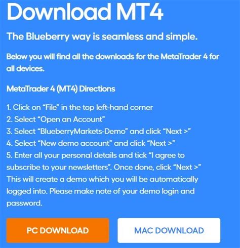 Download And Install Blueberry Markets Metatrader 4 Get Know Trading