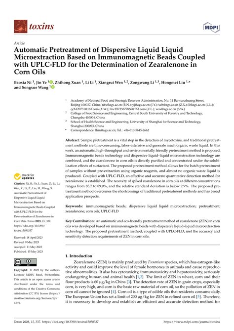 Pdf Automatic Pretreatment Of Dispersive Liquid Liquid Microextraction Based On Immunomagnetic