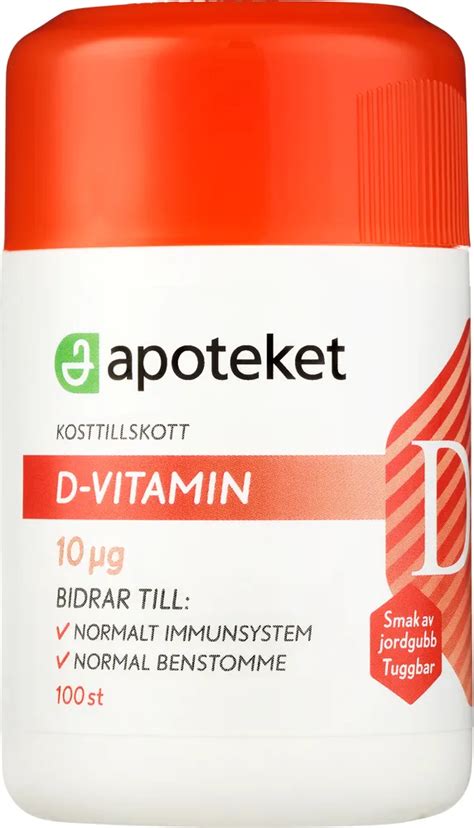 D Vitamin 10 Mikrogram Apoteket 100st Jämför Pris And Handla Via