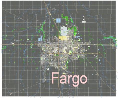Fargo North Dakota Us Free Download Vector Map Of Fargo North Dakota