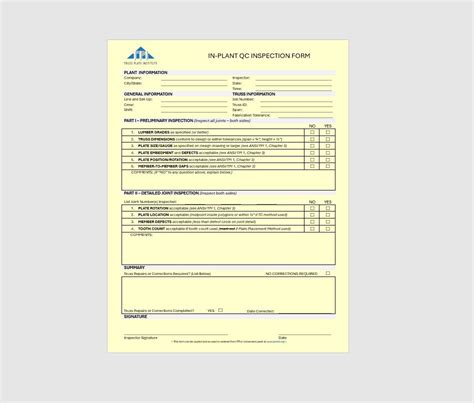 Qaqc Form Pads — Truss Plate Institute
