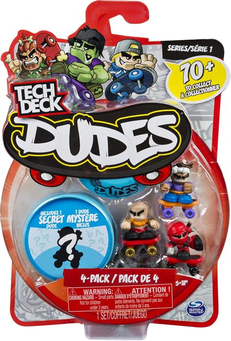 Tech Deck Dudes 4 Pack Collectible Skater Figures With Boards Styles