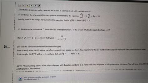 Solved An Inductor A Resistor And A Capacitor Are Placed Chegg Com