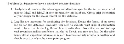 Solved Problem 2 Suppose We Have A Multilevel Security