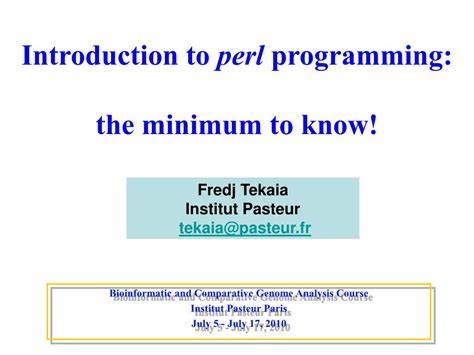 Ppt Introduction To Perl Programming The Minimum To Know Powerpoint Presentation Id6192580