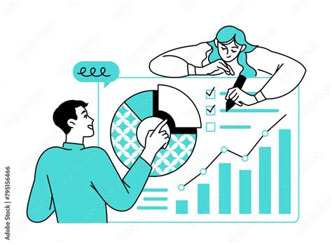 People Work With Analytics And Statistic Fill Out A Form With Graph