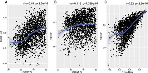 Spearman Correlation Between G C Content And Selected Codon Usage Bias Download Scientific