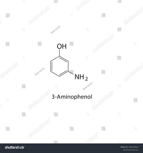 3 Aminophenol Skeletal Structureaminophenol Derivative Compound Schematic Stock Vector Royalty