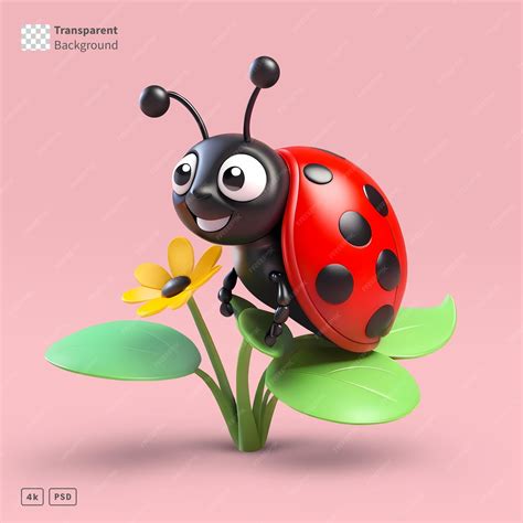 Premium Psd 3d Ladybug Cartoon Character