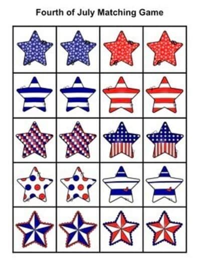 Free 4th Of July Patriotic Shape Matching Game By Preschool Fun Zone