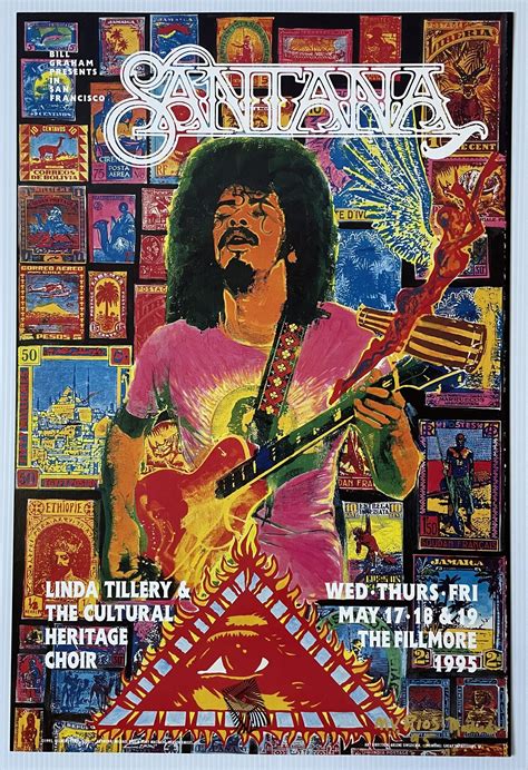 Santana Concert Poster San Francisco 1995 F 188 The Fillmore Visible