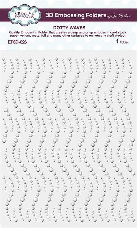 Creative Expressions 3d Embossing Folder Dotty Waves 5055305956144