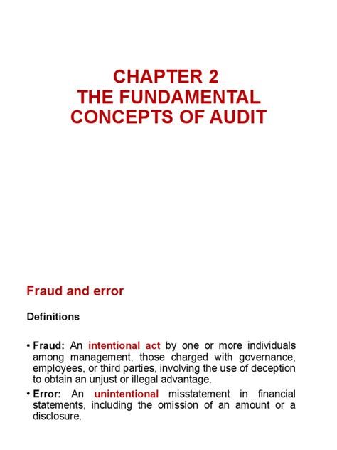 2 1 Chapter 2 The Fundamental Concepts Of Audit Pdf Financial