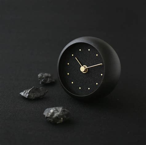 C Brain Hanamokko Kuro Black Tourmaline Table Clock Us Retailer