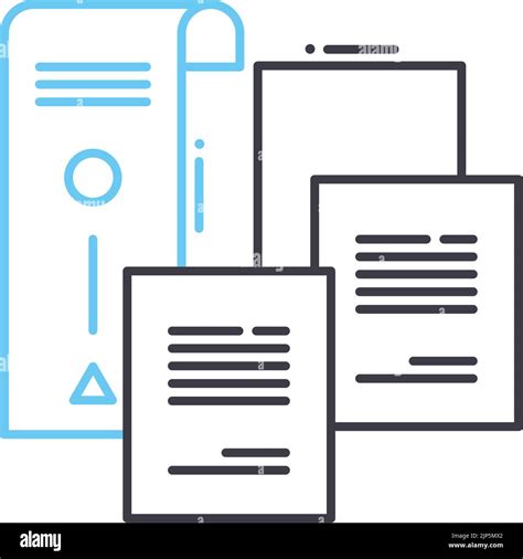Documentation Line Icon Outline Symbol Vector Illustration Concept Sign Stock Vector Image