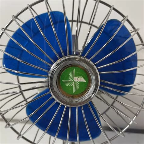 Vintage 12v Car Bus Fan Truck Dash Mount Blue Blades Beautiful