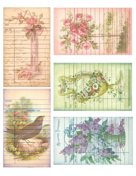 Vintage Library Card Illustrations Vintage Library Cards Free