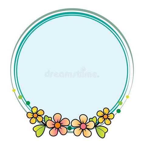 Circular Frame Decorated With Cute Flowers Stock Illustration Illustration Of Cartoon Bead