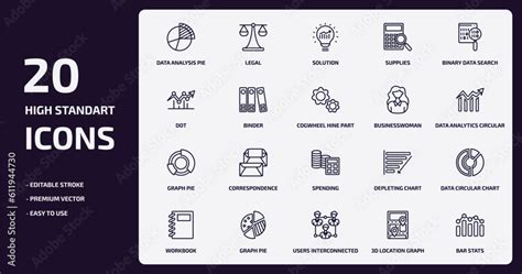 Business And Analytics Outline Icons Set Business And Analytics Thin Line Icons Pack Such As