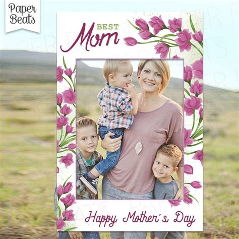 Happy Mothers Day Frame Photo Booth Frame Tulips Photo Booth