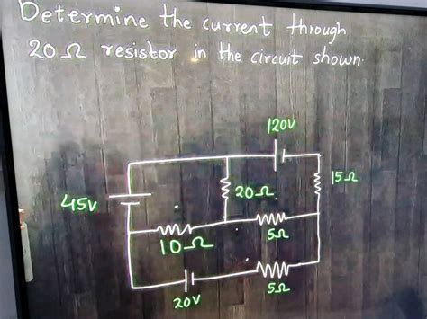 Determine the current through20Ω resistor in the circuit shown Filo