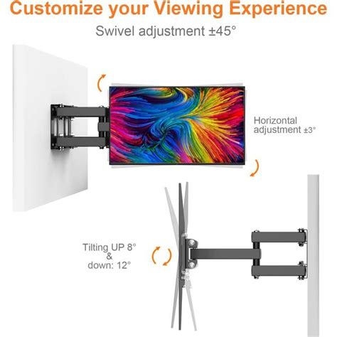 Grifema Support Mural Tv 26 65 Pouces Fixation Murale Tv Peut Contenir Jusquà 35kg Accroche