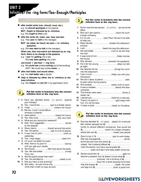 Infinitive Or I Free Interactive Worksheets 4990252