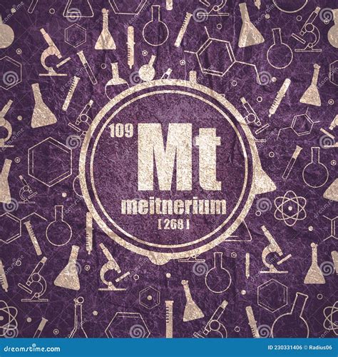 Meitnerium Chemical Element Concept Of Periodic Table Stock Illustration Illustration Of