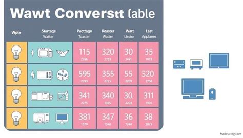 Tableau De Conversion Des Watt Guide électricité